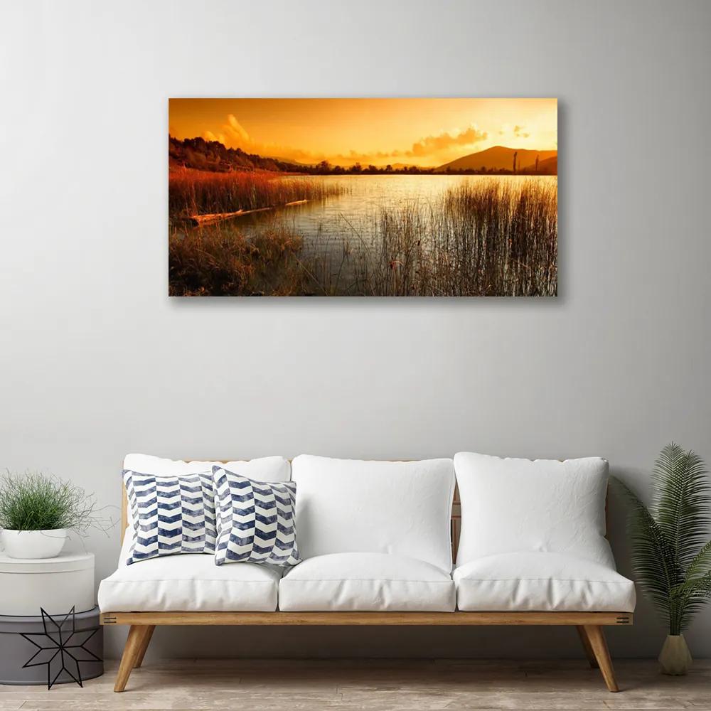 Obraz na plátně Jezero Krajina Západ 125x50 cm