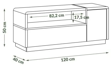 Televizní stolek FRED bílá/šedá