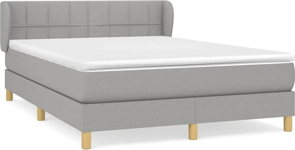 Box spring postel s matrací světle šedá 140 x 200 cm textil 3126805