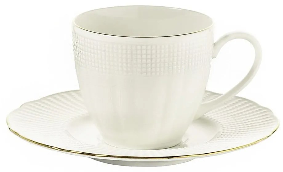 Sada 6 porcelánových šálků na kávu s podšálkem Kutahya Café, 200 ml