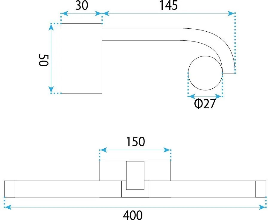 Toolight Toolight, LED nástěnné svítidlo 40cm, 9W, 4000K, 1000lm, APP1883-1W, zlatá lesklá, OSW-66038