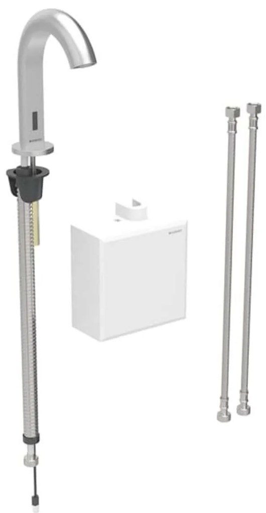 Geberit Piave - Elektronická umyvadlová baterie, bateriové napájení, easy to clean, kartáčovaný nerez 116.164.SN.1