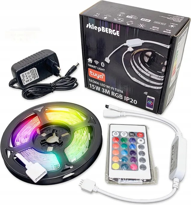 Set Led pásek Rgb 3 m WiFi Bluetooth Tuya ovladač Dálkový Ovladač