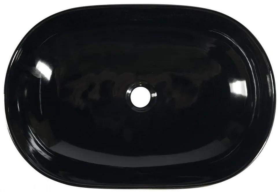 Sapho PRIORI keramické umyvadlo na desku, 58x40 cm, černá PI031