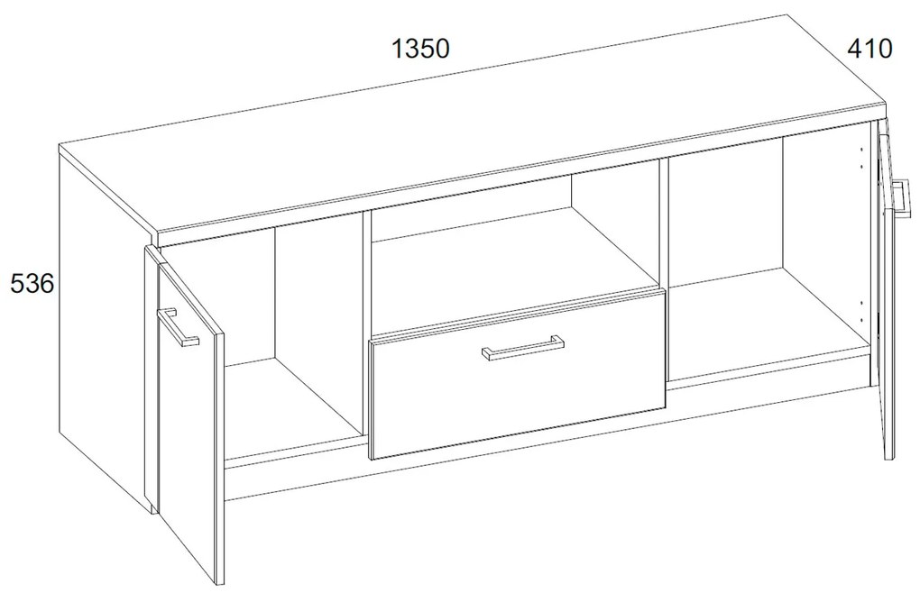 TV stolek 2d1s/135 dub navarra Doorset Mebel Bos