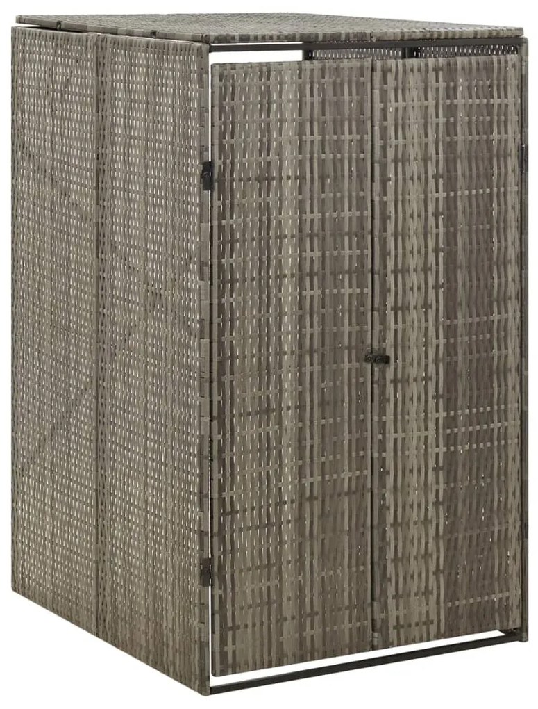 Přístřešek na popelnici šedý 70 x 80 x 117 cm polyratan 319864