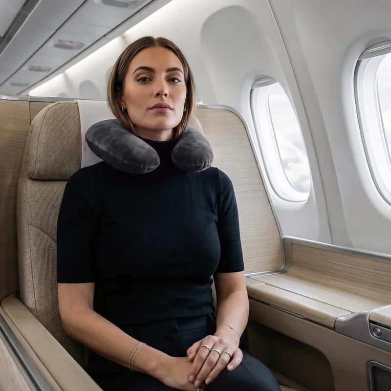SCANquilt polštář podkova VELVET tmavě šedá ostatní