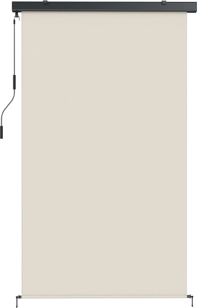Outsunny bezšňůrová venkovní roletta, UPF50+ a voděodolné stínění pro terasu, balkon nebo altánek, 250 × 160 cm, krémová | Aosom