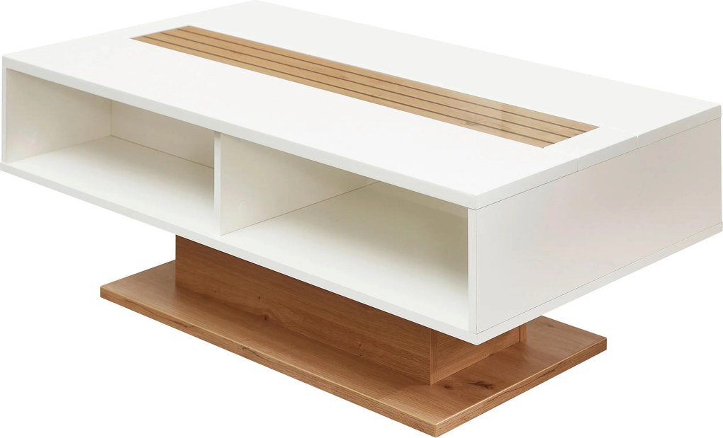 XXXLutz KONFERENČNÍ STOLEK, černá, bílá, dub artisan, sklo, kompozitní dřevo, 120/65/43 cm Hom`in - Konferenční stolky - 001937008439