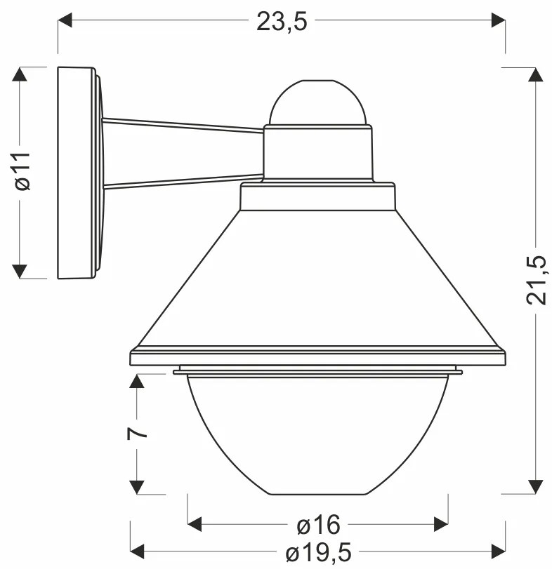 Černé fasádní svítidlo Saginia pro žárovku E27 IP44  - Candellux