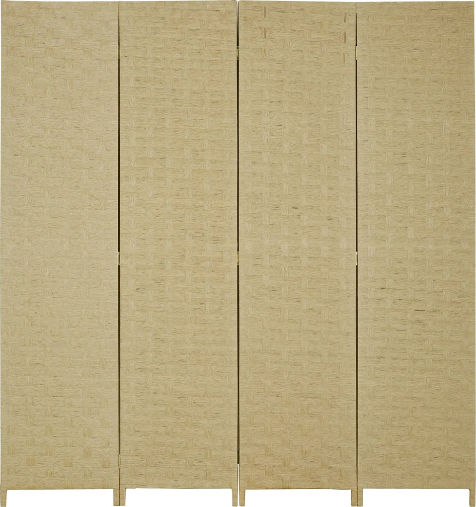 HOMCOM Dělicí stěna 4 panely 159,5x169,5 cm Skládací separator s dekorem z papírového provazu pro ložnici a obývací pokoj Hnědá | Aosom