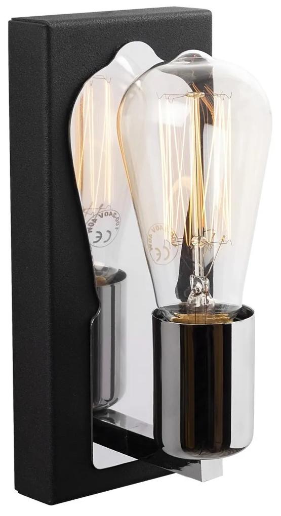 Nástěnná lampa Karain černo-stříbrná