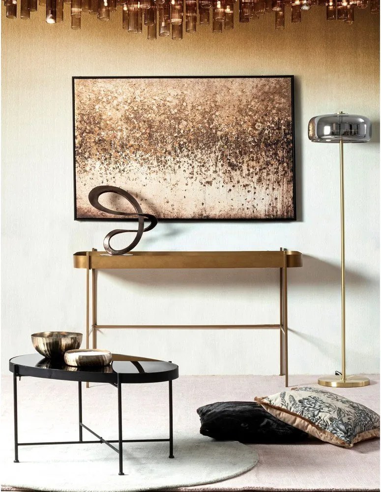 Konzolový stolek se skleněnou deskou ve zlaté barvě 43x120,5 cm Rashida – Bizzotto