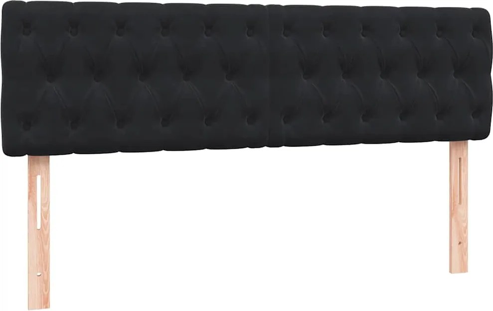 Box spring postel s matrací a LED černá 160x210 cm samet 3317177