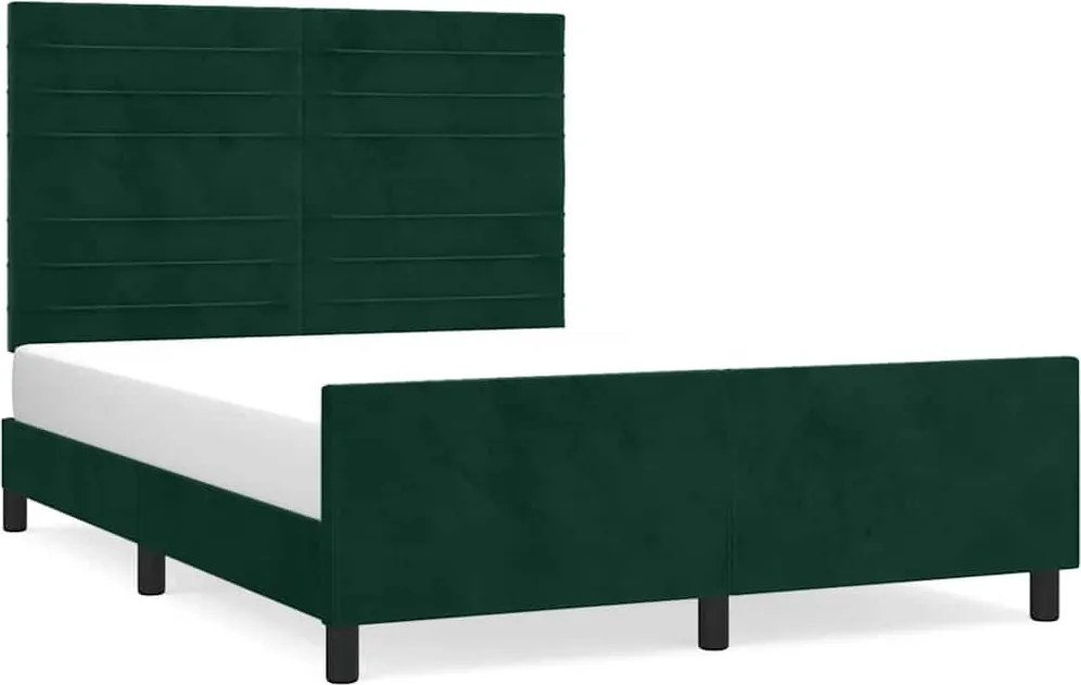Rám postele bez matrace tmavě zelená 140 x 200 cm samet 3125821