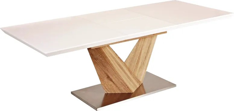 Stůl ALARAS sonoma/bílý deska 140(200)x85