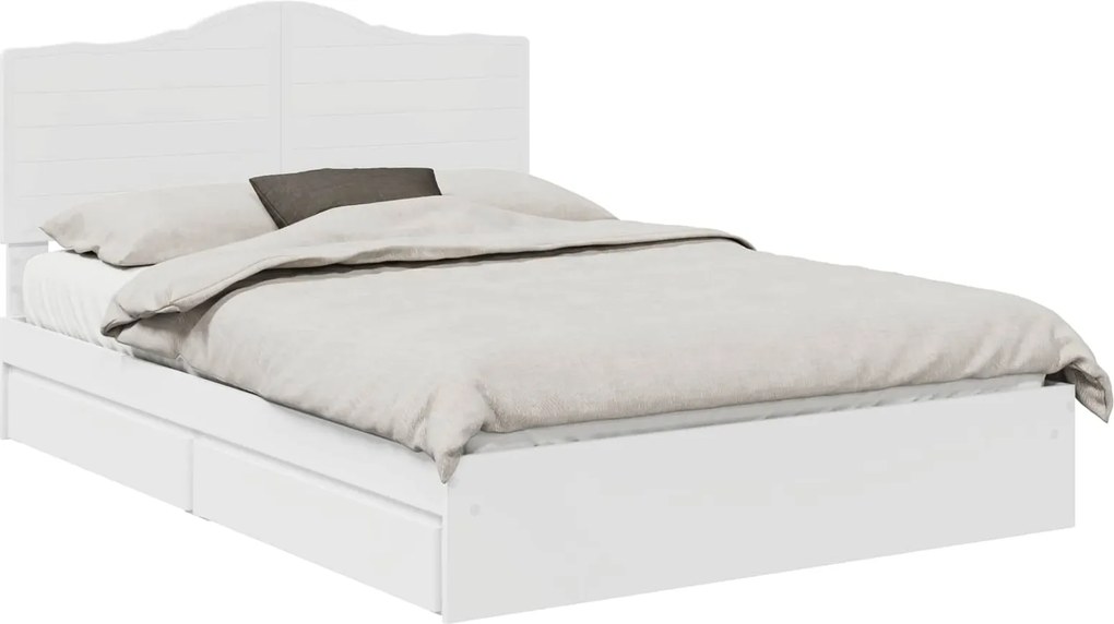 Postel s úložným prostorem Bílá 160 x 200 cm Kompozitní dřevo 3413485
