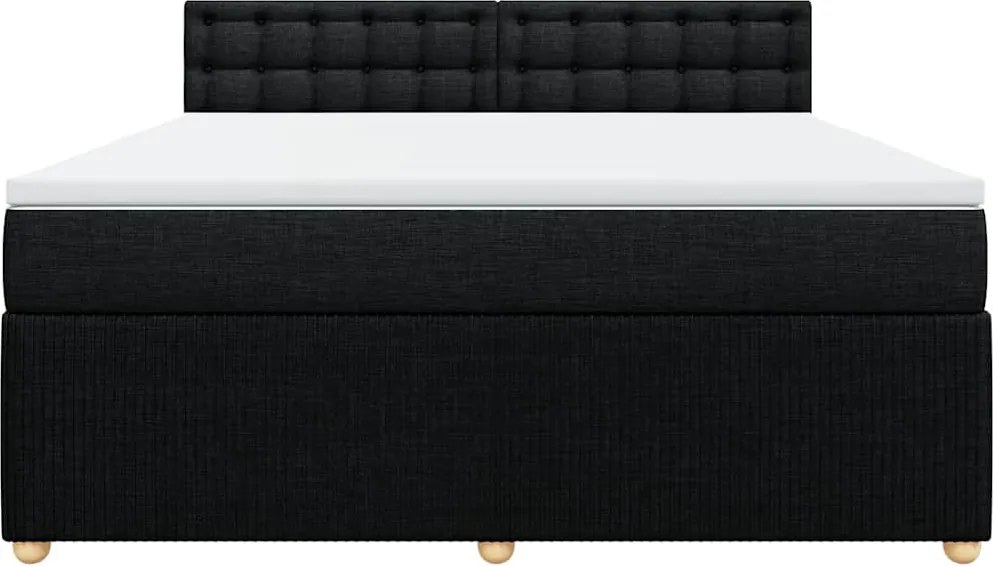 Box spring postel s matrací černá 180x200 cm textil 3289851