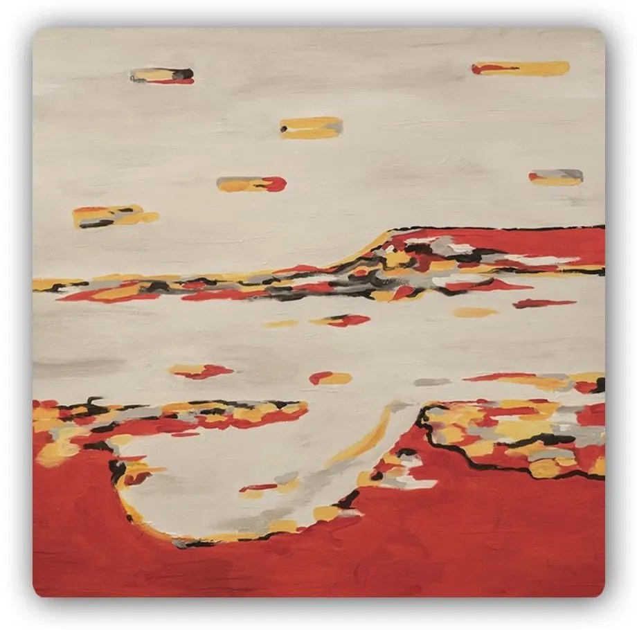 CARO Kovový obraz - Abstract Composition 30x30 cm