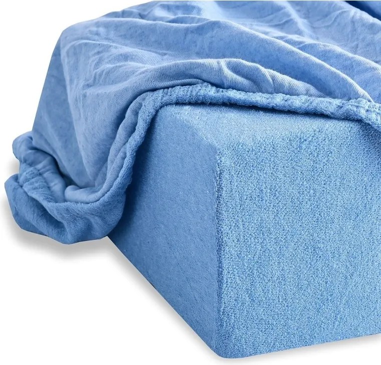 Plachta ložní modrá froté EMI, Plachta 90x200