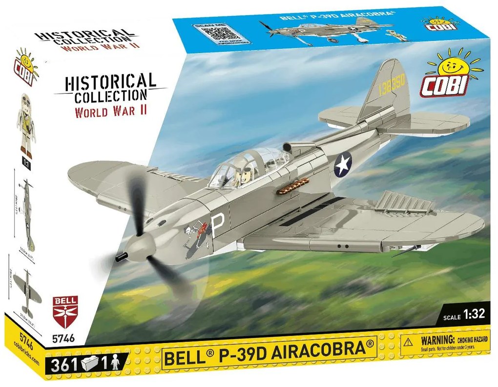 Cobi 5746 world war ii americký stíhací letoun bell p-39d airacobra 1:32