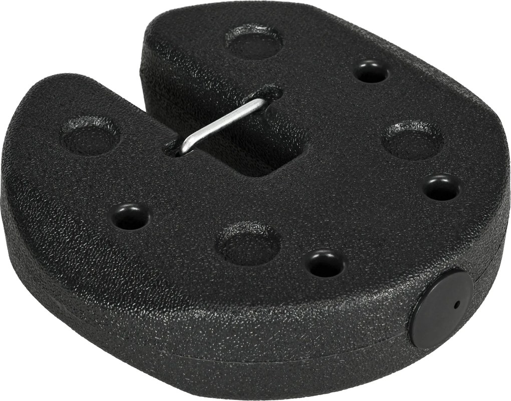 Sada 4 zátěží Outsunny pro stany s cementovým základem, Ø22x5,5 cm, Černá | Aosom