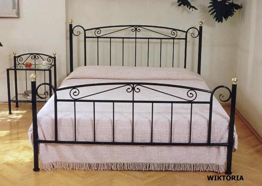 Nábytek ATIKA s.r.o. Kovová postel VIKTORIE Povrchová úprava: černá, Rozměr: 140 x 200 cm
