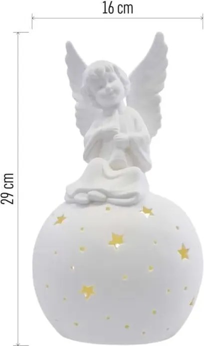 EMOS LED keramický anděl 29cm DCLW33