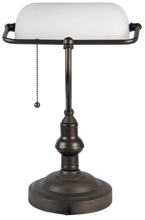Kovová stolní lampa s bílým stínidlem Sinjon – 27x40 cm