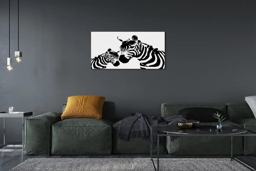 Obrazy na plátně malované zebra 140x70 cm