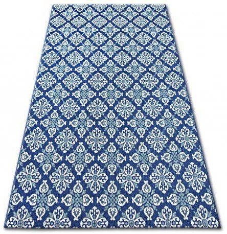 koberec COLOR 19246/699 SISAL Květiny Modrý velikost 140x200 cm | krásné koberce cz