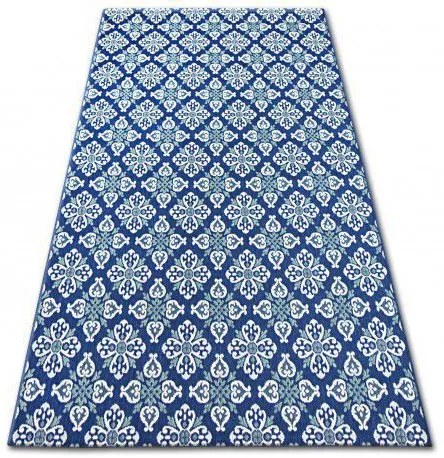 Koberec COLOR 19246/699 SISAL Květiny Modrý