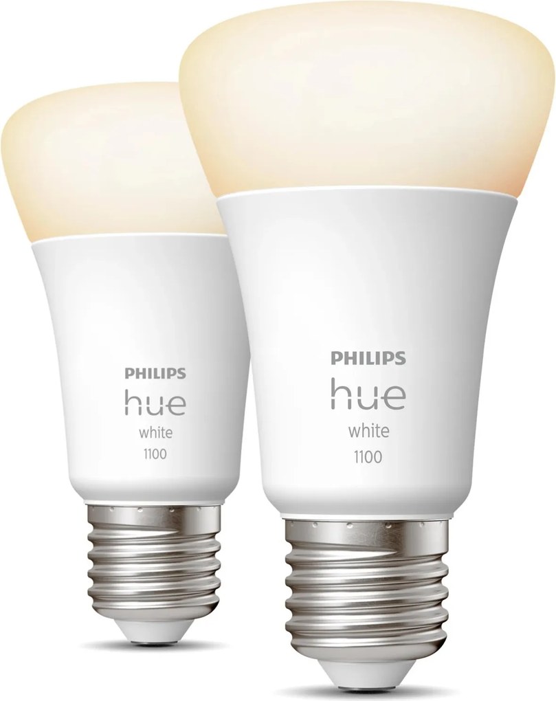 Philips Hue Smart žárovka White A60 E27 9,5W 1055lm 2700K, 2 ks