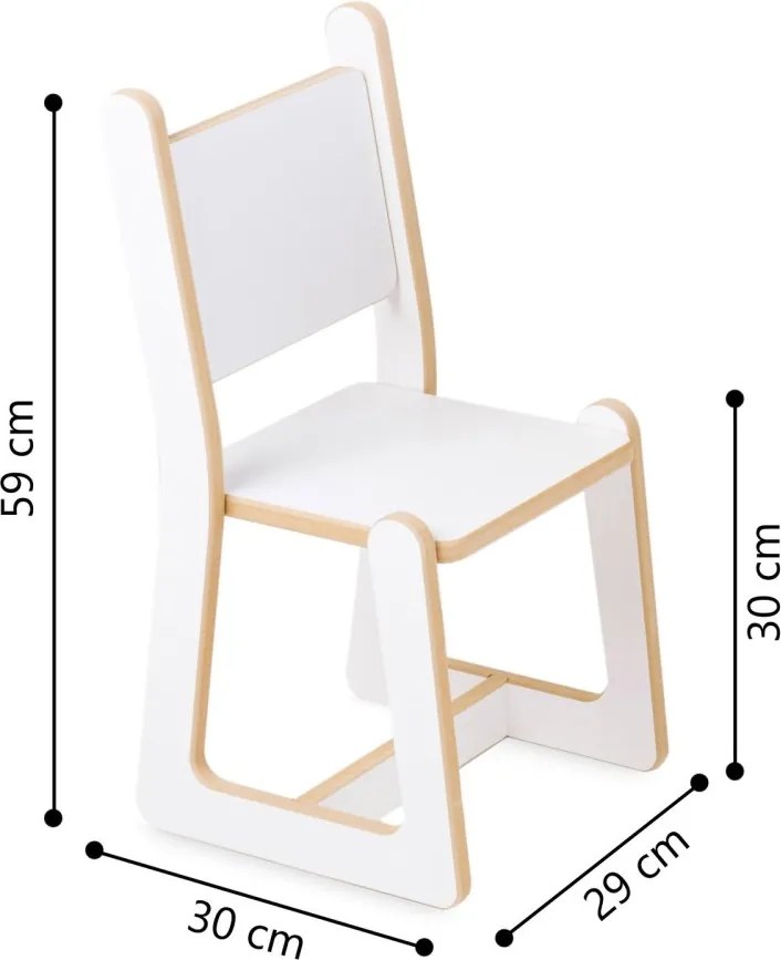 Montessori souprava do dětského pokoje – stůl a židle, bílá
