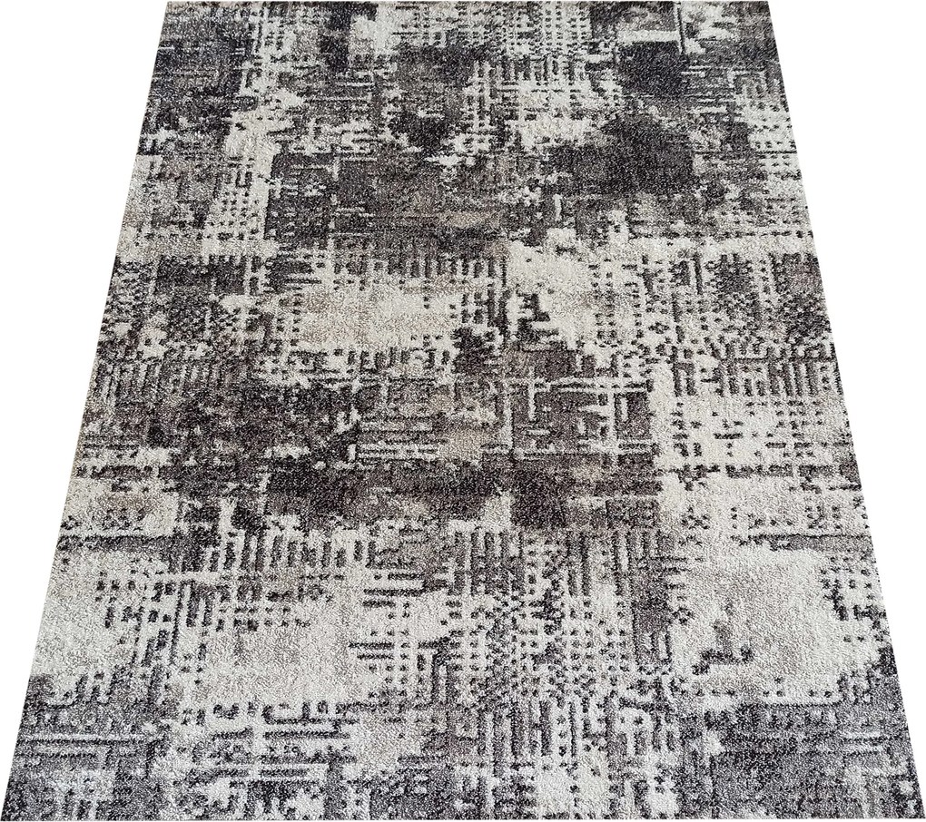 DY Šedý moderní koberec s abstraktním vzorem Panamero 18 Rozměr: 60x100 cm