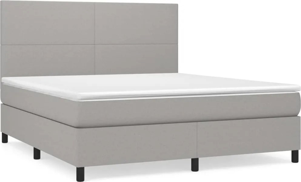 Box spring postel s matrací světle šedá 160 x 200 cm textil 3141625