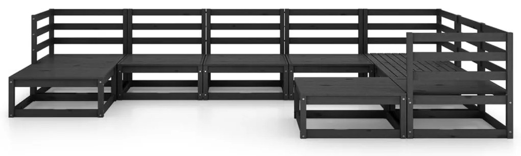 vidaXL Marketos 9dílná zahradní sedací souprava černá masivní borovice