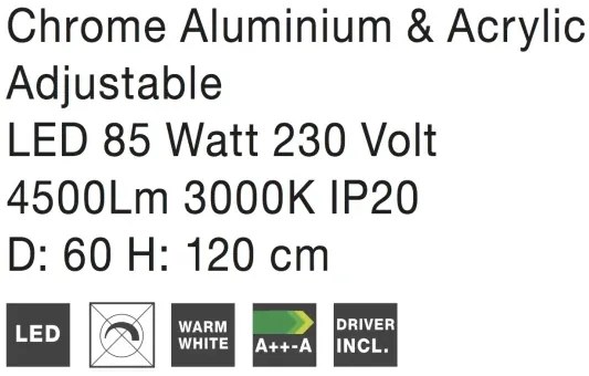 LED lustr Aria 75W 60 chrome