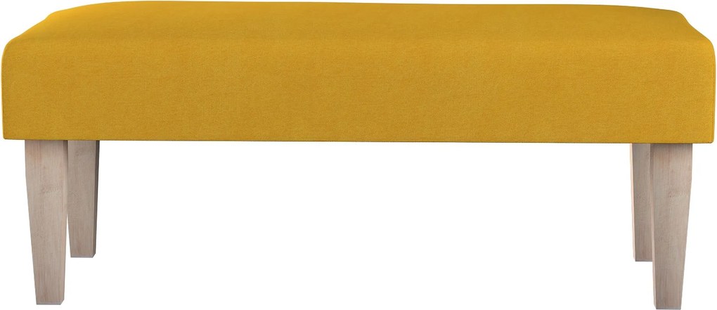 Dlouhá lavička 100x40cm barva žlutá látka pletený vzor