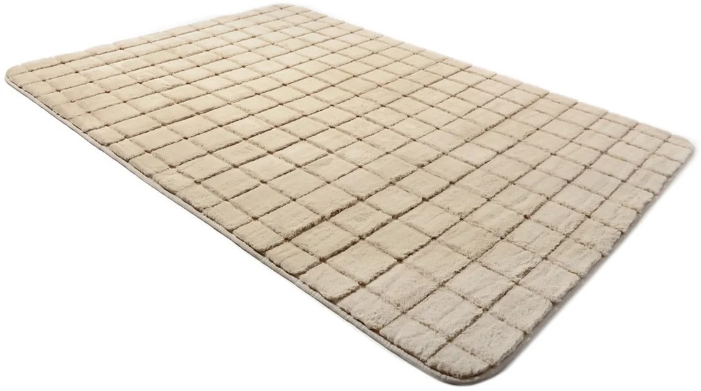 Tutumi Plyšový koberec 3D BRICK 140 x 200 cm - Cappuccino