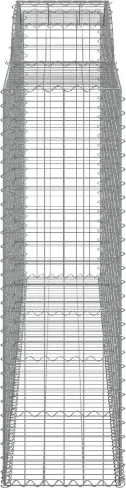 Klenuté gabionové koše 4 ks 300x50x160/180cm pozinkované železo 3146757