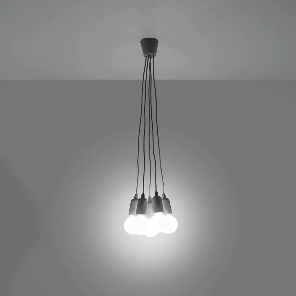 Sollux Lighting Závěsné svítidlo DIEGO 5 šedé