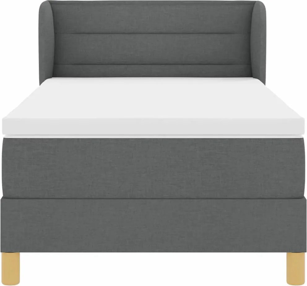 Postel s boxspringem s matrací Tmavě šedá 80 x 200 cm textil 3340116