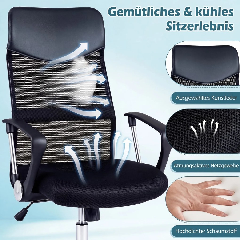 Costway Ergonomická kancelářská židle s funkcí kolébky, výškově nastavitelná
