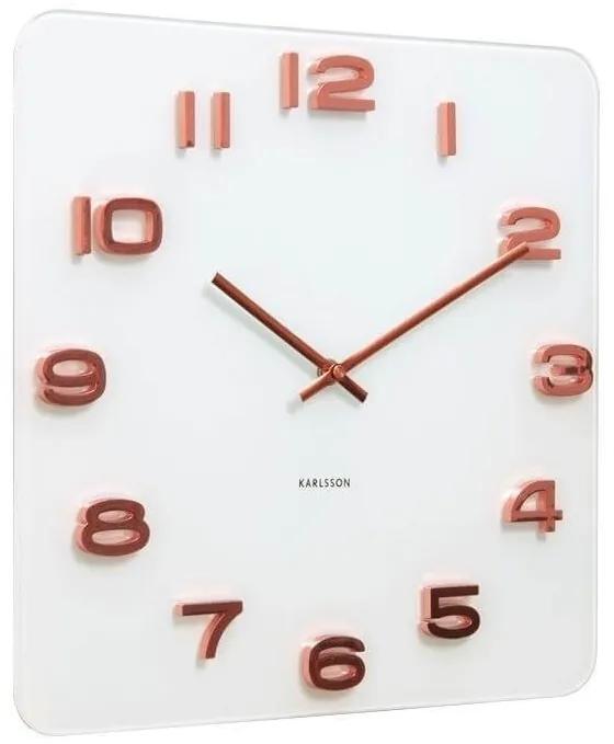 Nástěnné hranaté hodiny Vintage Copper Numbers 35 cm Karlsson