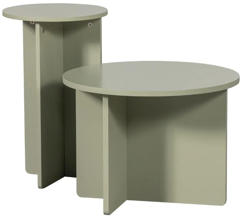 OnaDnes -20% Hoorns Set dvou zelených lakovaných odkládacích stolků Remy 30/48 cm