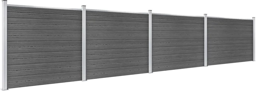 vidaXL Zahradní plot WPC 699 x 146 cm černý