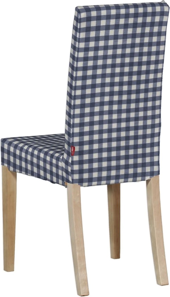 Potah na židli IKEA  Harry, krátký barva tmavě modrá látka vzorované
