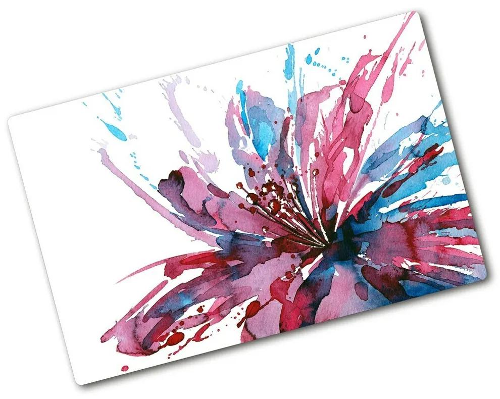 Wallmuralia Kuchyňská deska skleněná Abstraktní květ 80x52 cm