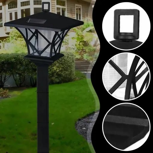 FlameGlow 155 cm – solární pochodňová lampa s 53 LED diodami a držákem na zeď nebo do země